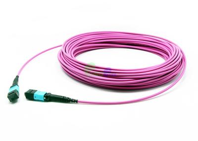 China OM4 50/125μm Multi - Mode MTP Trunk Cable , 3.0mm Jacket OD MTP 12 Fiber Connector for sale