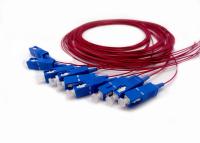 China SC UPC Fiber Optic Pigtail 0.9mm cable 2M OS2 IEC Grade B   Easy to strip Red LSZH OEM service for sale