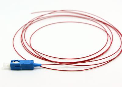 China SC UPC Fiber Optic Pigtail 0.9mm cable 2M OS2 IEC Grade B   Easy to strip Red LSZH OEM service for sale