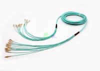 China IEC Grade C Breakout Fiber Optic Patch Cables , Aqua 12F LC - LC OM3 Fiber Patch Cables for sale