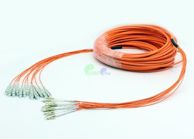 China 12F fanout Fiber Optic Patch Cables LC - SC OM1 62.5 / 125 50M with fanout  2mm  0.5M  legs LSZH Orange for sale