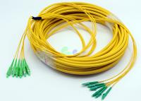 China 6F Fiber Optic Patch Cables LC APC - SC APC OS2 9 / 125 Breakout 2mm tails LSZH Yellow 20M Low loss 0.2dB for sale