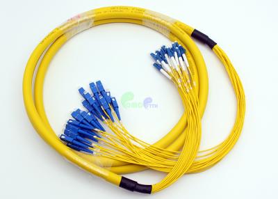 China Yellow 24 Cores Fiber Optic Patch Cables , LC - SC Fiber Patch Cable 2.0mm Fanout Legs for sale