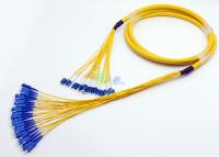 China Yellow 24 Cores Fiber Optic Patch Cables , LC - SC Fiber Patch Cable 2.0mm Fanout Legs for sale