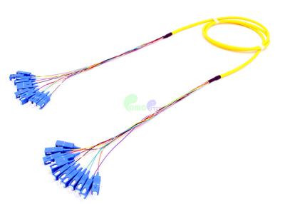 China 2 Meters Mini Fiber Optic Patch Cables SC UPC - SC UPC 12 Cores OS2 Fanout 0.9mm for sale