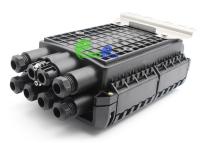 China 16F 24F IP68 Black Plastic Fiber Optic Closure For Wall Mount And Outdoor Application for sale