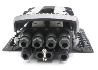 China 16F 24F IP68 Black Plastic Fiber Optic Closure For Wall Mount And Outdoor Application for sale