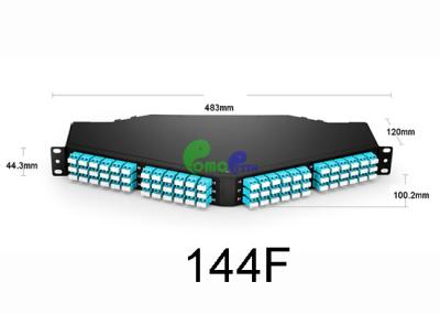 China 1U MTP / MPO - LC Angled Patch Panel High Performance Small Depth Compact Design for sale