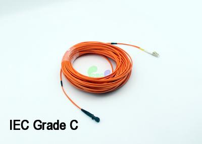 China OM1 62.5 / 125 MTRJ - LC Fibre Optic Patch Leads Flat Duplex Orange 2M PVC UL Certification for sale