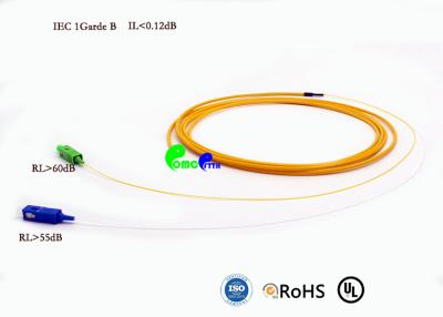 China SC APC + SC UPC Fanout Pigtail Patch Cord 3.0mm With Low Back Reflection Loss for sale
