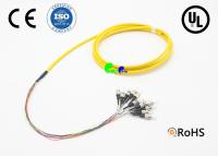 China 12F fanout Fiber Optic Pigtail ST SM G657A1 9 / 125 with Mini Breakout 900um Pigtail  3m LSZH Yellow OEM service for sale