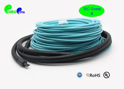 China OM3 24F Pre-terminted cable LC UPC - LC UPC OM3 50 /125um Mini Breakout Optical Patch Cord With Protect Tube for sale