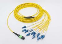 China 12 core type B MTP female - LC SM 9 / 125 Fanout 2.0mm tail with LC SM connector , Harness cable structure , Usconec MTP for sale