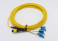 China 12 core type B MTP female - LC SM 9 / 125 Fanout 2.0mm tail with LC SM connector , Harness cable structure , Usconec MTP for sale