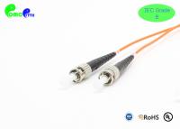 China OM1 ST / UPC - ST / UPC Duplex 62.5 / 125um 3.0mm Flat Fiber Patch Cord 3m Orange LSZH for sale