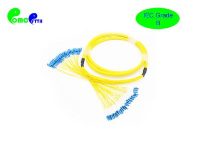 China 24F Pre-terminated  SC UPC - LC UPC  Fibre Optic Patch Cord SM 9 / 125μm with break out 2.0mm tail IEC Grade B quality for sale