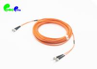 China OM1 2.0mm Duplex 62.5 / 125μm ST UPC -  ST UPC Fiber Optic Patch Cable PVC Orange for sale