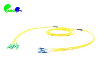 China 6F Pre-terminated cable LC APC - LC UPC OS2 G657A2 break out 2.0mm Fibre Optic Patch Cord for sale