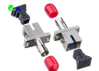 China Fiber Optic Adapter ST - SC Hybrid Simplex Single Mode Metal Mating Sleeve Female To Female SC Footprint Coupler for sale