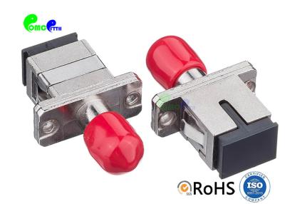 China Fiber Optic Adapter ST - SC Hybrid Simplex Single Mode Metal Mating Sleeve Female To Female SC Footprint Coupler for sale