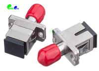 China Fiber Optic Adapter ST - SC Hybrid Simplex Single Mode Metal Mating Sleeve Female To Female SC Footprint Coupler for sale