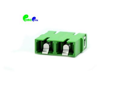 China SC Duplex Integrated Fiber Optic Adapter Low Insertion Loss With Inner Shutter Reduced Flange for sale