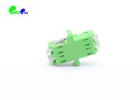 China Fiber Optic Adapter LC APC to LC APC Duplex With Flange Green Color Mating Sleeve for sale