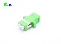China Fiber Optic Adapter LC APC to LC APC Duplex With Flange Green Color Mating Sleeve for sale