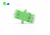 China Fiber Optic Adapter LC APC to LC APC Duplex With Flange Green Color Mating Sleeve for sale
