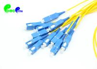 China 12 Cores SC UPC To SC APC OS2 G657A2 9 / 125 Optical Fiber fanout 2.0mm tail Patch Cable for sale