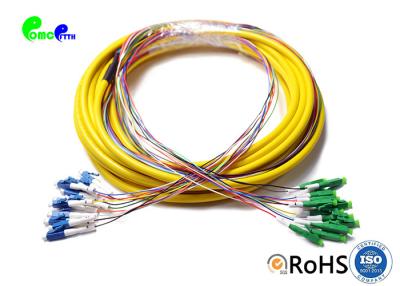 China 12F Pre-terminated patch cable LC APC - LC UPC G657A1 straight  fanout 900um cable 3m LSZH for sale