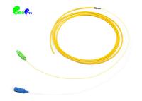 China 0.9mm Fiber Optic Pigtail SC APC + SC UPC OS2 G657A Bent insensitive fiber  9 / 125 Unit - tube 2F 3.0mm Round cable for sale