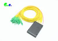 China Fiber Optic PLC Splitter 2x32 Splice Pigtailed ABS Module 2.0mm LC / APC Singlemode for sale