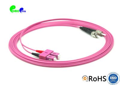 China Duplex Multimode Fiber Optic Patch Cord 1M SC-ST OM4 50 / 125um Figure 8 3.0mm for sale