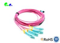 China OM4 10M 8F MPO Trunk Cable MPO female To 4x LC Duplex Patch Cable Fanout 2.0mm LSZH for sale