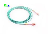 China LC to LC 10G Fiber Patch Cord OM3 Multimode 2.0mm Zipcord Duplex OFNP Aqua for 10G application data center for sale