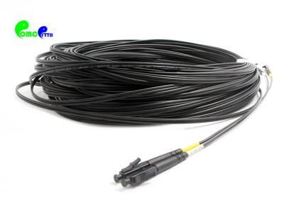 China OM4 LC - LC 50 / 125  Fiber Optic Patch Cable Duplex 2.0mm With Black Connector and Black OFNP Cable for sale