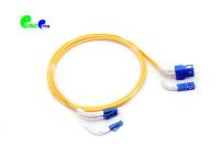 China Flexiable Angle Boot 2.0mm Duplex 9 / 125μm LC UPC - SC UPC Fiber Optic Patch Cable Jacket OFNR Yellow Color for sale