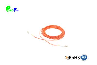 China OM2 2.0mm 50 / 125μm 3M LC UPC - LC UPC Duplex Optical Patch Cord LSZH Orange For CATV And CCTV Application for sale