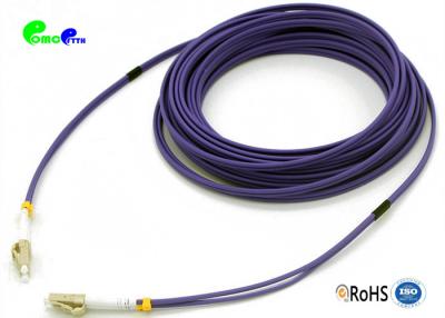 China OM4 10M 2.0mm 50 / 125μm Duplex LC UPC - LC UPC Fiber Optic Patch Cord LSZH Violet for sale