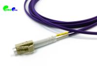 China OM4 10M 2.0mm 50 / 125μm Duplex LC UPC - LC UPC Fiber Optic Patch Cord LSZH Violet for sale