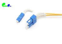 China Flexible Angle Boot LC UPC - SC UPC 9 / 125μm Fiber Optic Patch Cable G652D DX With Yellow LSZH for sale