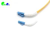 China Flexible Angle Boot LC UPC - SC UPC 9 / 125μm Fiber Optic Patch Cable G652D DX With Yellow LSZH for sale