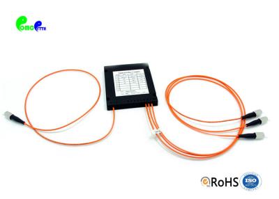 China Fiber Optic Coupler High Return Loss 1x3 FC Multimode Excellent Mechanical Stability With ABS Box for sale