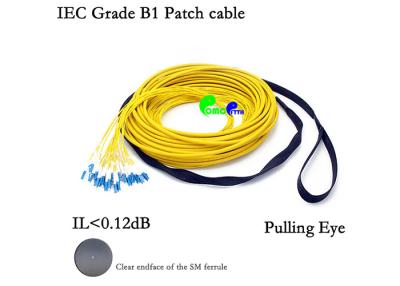 China Pre Terminated Fiber Optic Patch Cables 24F SM 9 / 125 LC - LC With Pulling Eye / Pulling Hook for sale