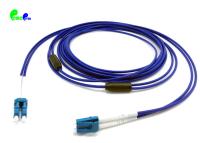 China Armored 3.0mm 9 / 125μm Fiber Optic Patch Cable LC UPC Unitube Duplex Soft Helical Stainless Steel Tube PVC Blue jacket for sale