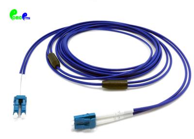China Armored 3.0mm 9 / 125μm Fiber Optic Patch Cable LC UPC Unitube Duplex Soft Helical Stainless Steel Tube PVC Blue jacket for sale