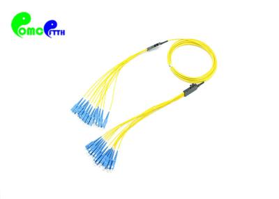 China 12 Cores Fiber Optic Patch Cables SC UPC to SC UPC SingleMode G657A Ribbon fanout 2.0mm PVC / LSZH Jacket for sale