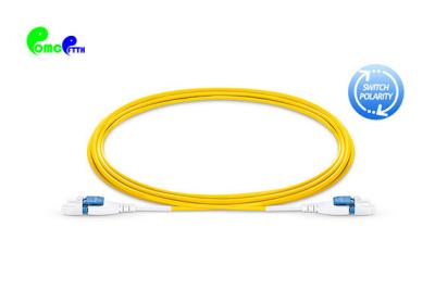 China Polarity Switchable Uniboot Fiber Optic Patch Cables LC-LC Flat Clip SM/MM Duplex 2.0/3.0mm for sale