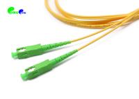 China SC / APC Fiber Optic Patch Cables Duplex Single Mode 9 / 125 G657A1 2.0mm Green LSZH CPR certificated Patch cord for sale
